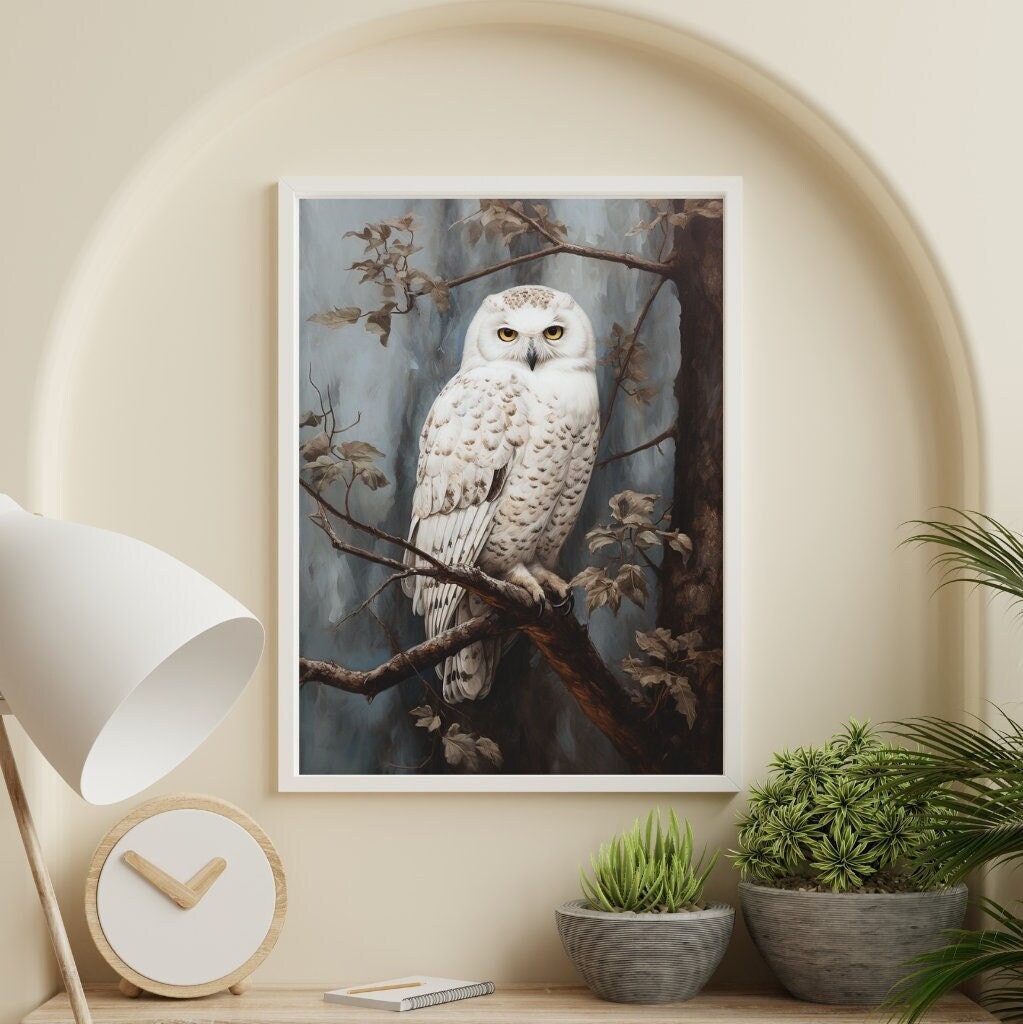 Wildlife Artwork, Winter Bird Wall Art, Snowy Owl Wall Art, Wild Animal ...