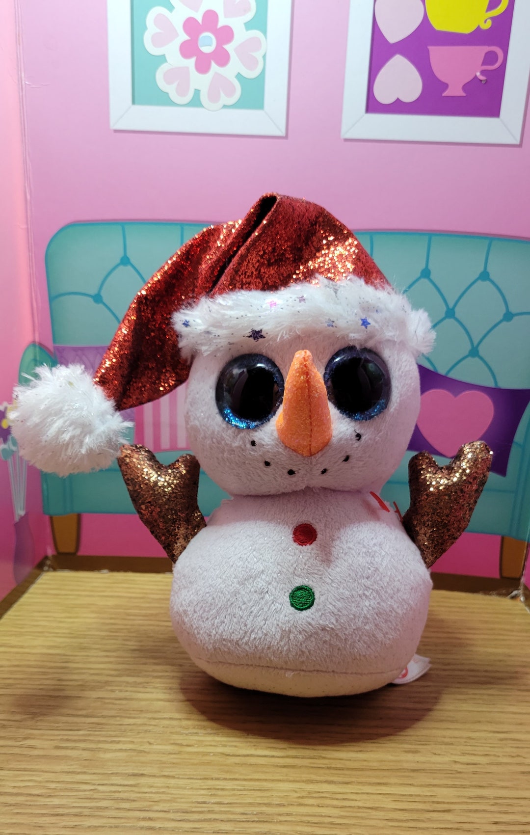 Retired Ty Beanie Boo 6” Flurry the Snowman - Etsy