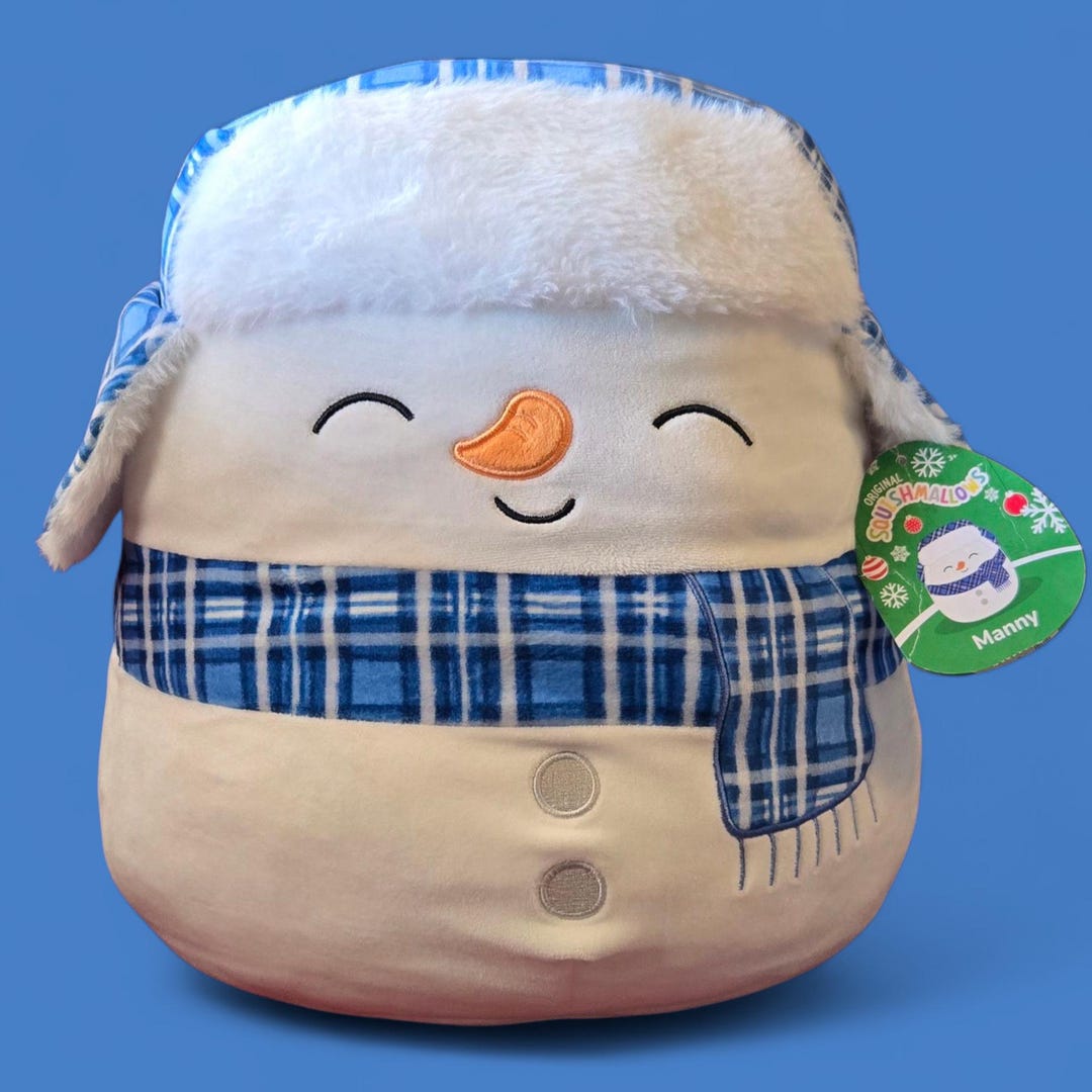 12" Squishmallows Manny the Snowman Plush Toy - Etsy