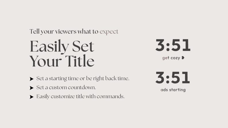 Twitch Countdown Timer | OBS Browser Source, Chat Commands - Etsy