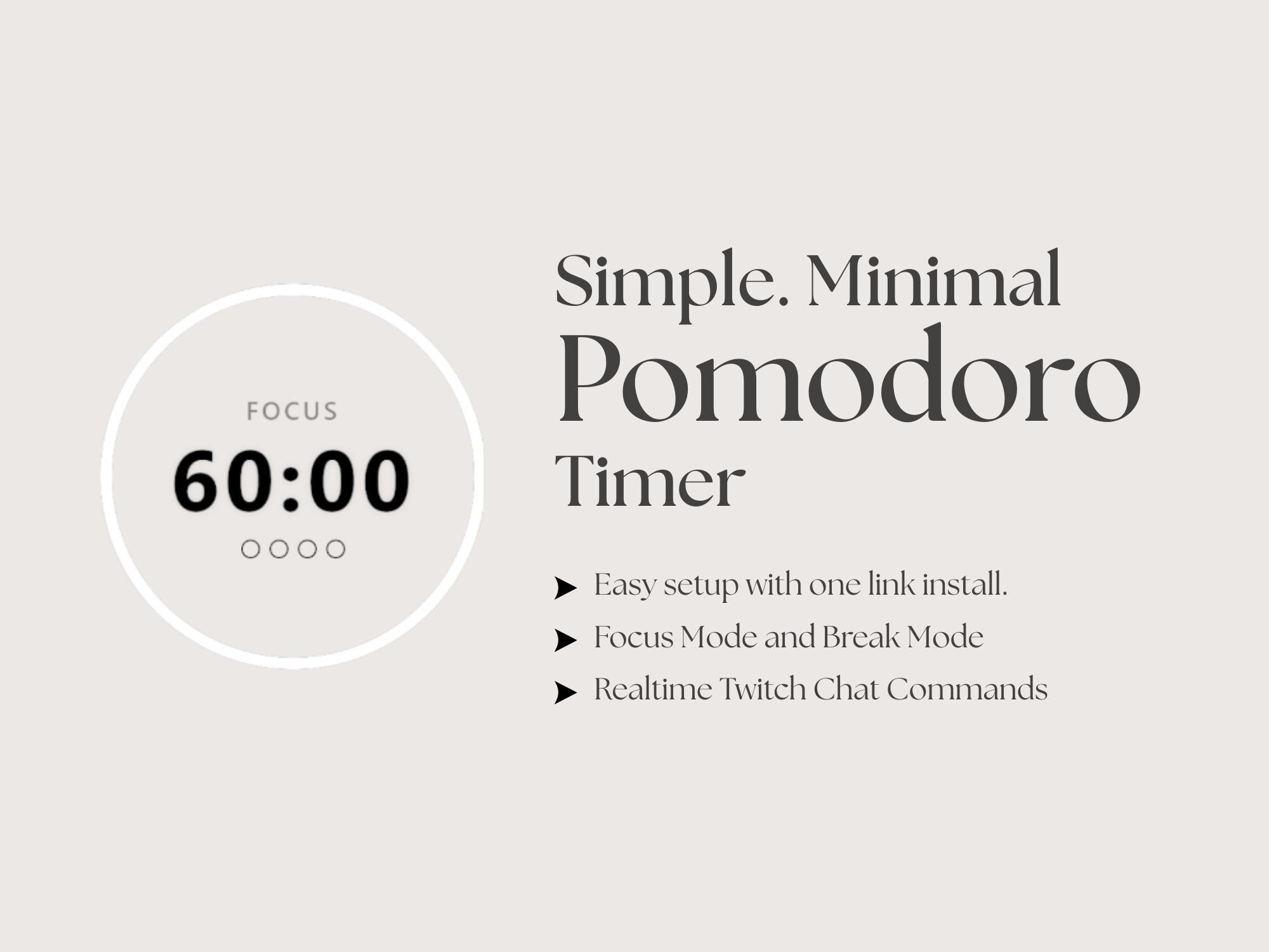 Twitch Pomodoro Timer | Chat Controlled OBS Browser Source | Focus ...