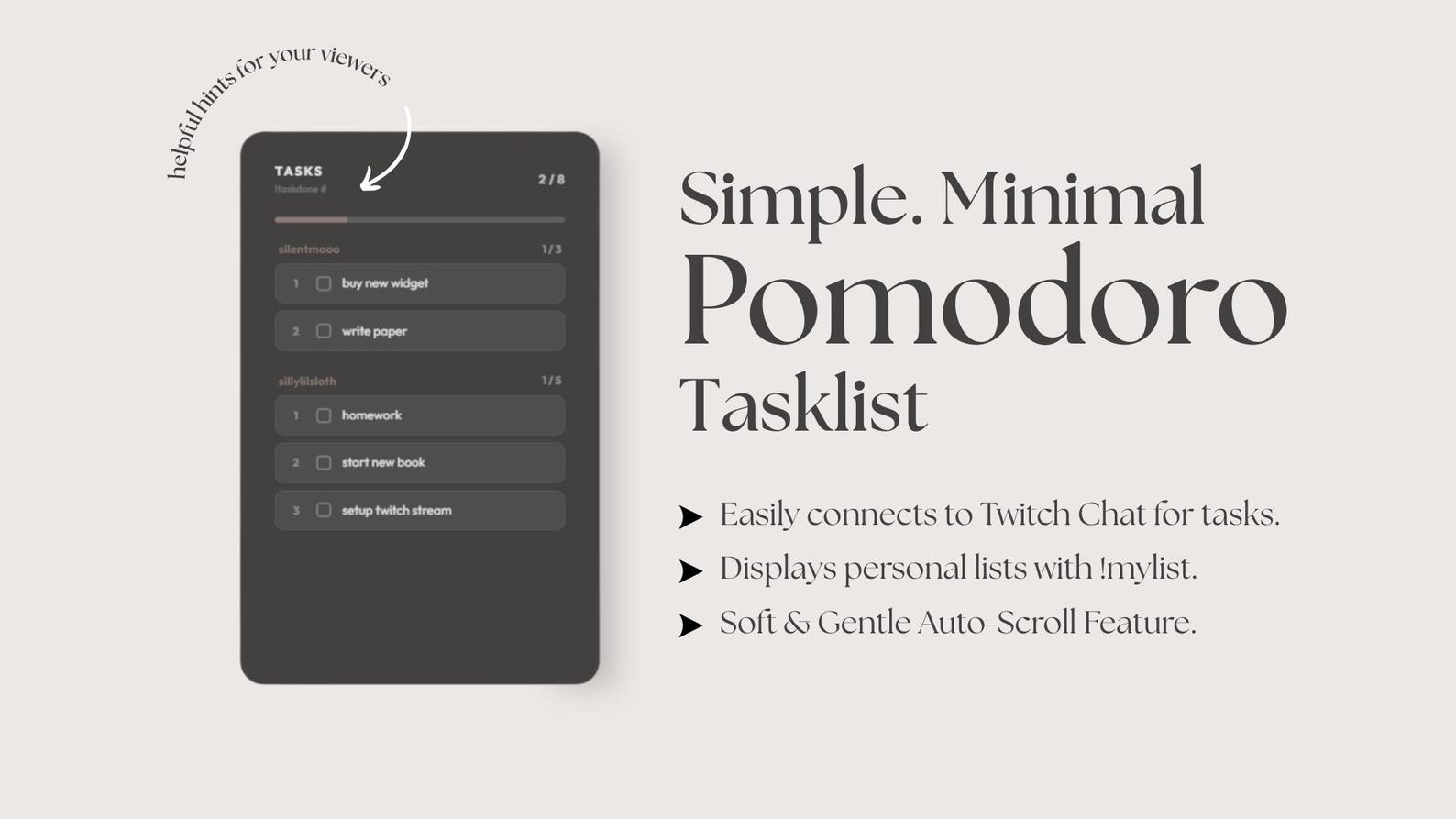 Twitch Pomodoro Tasklist & Timer | Chat Controlled Timer and Viewer ...