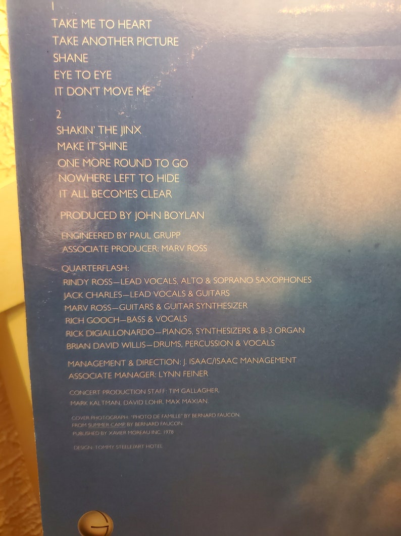 Quarterflash "take Another Picture' 1983 , USA 12" - Etsy