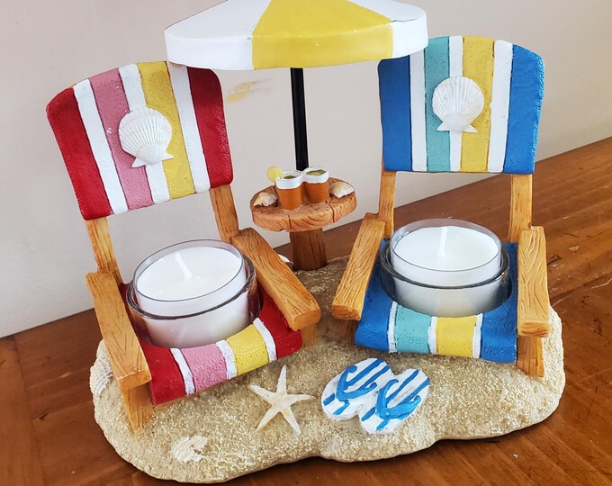 Yankee Candle Double Telaght Holder , Beach , Chair , Flip Flops, - Etsy