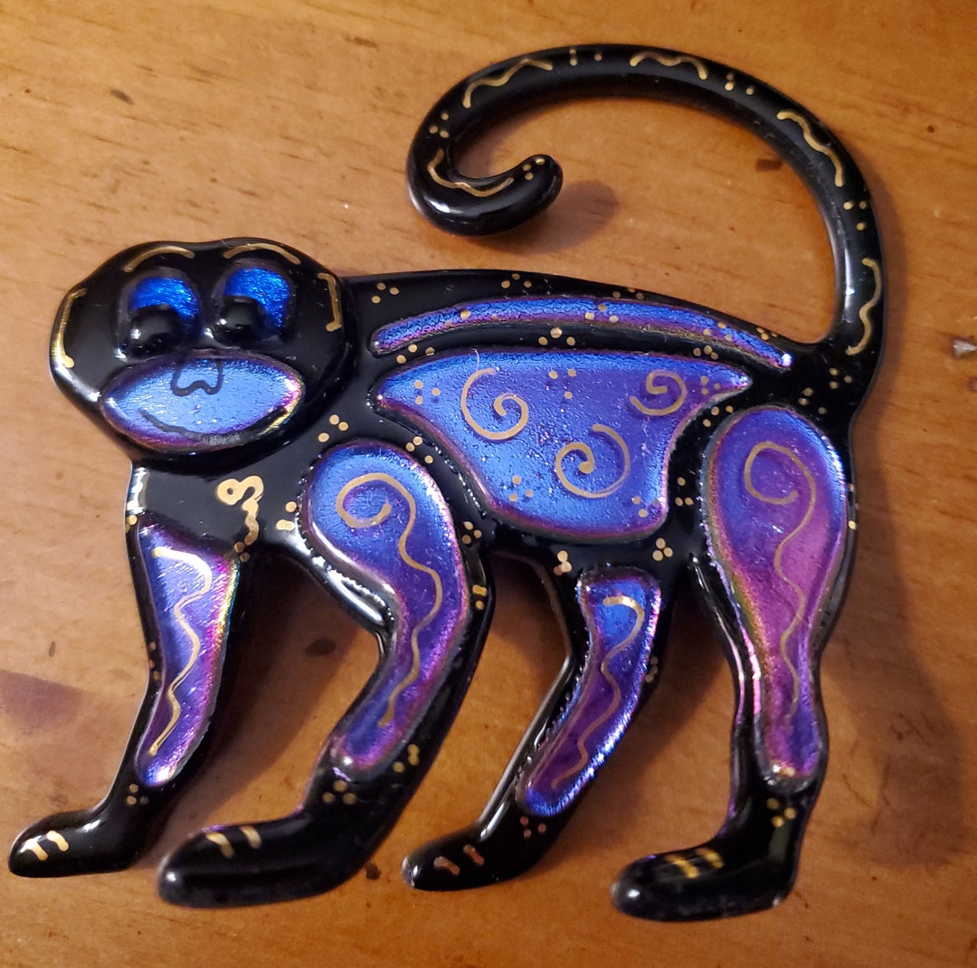 Glass Monkey Figurine - Etsy
