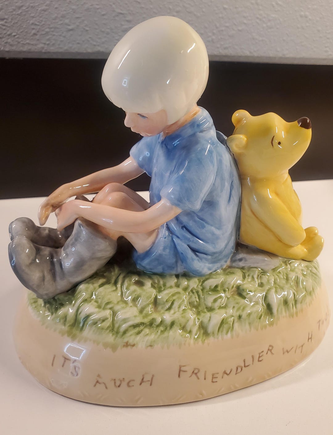 Winnie the Pooh Christopher Robin Figurines , Piggy Bank , Vintage - Etsy