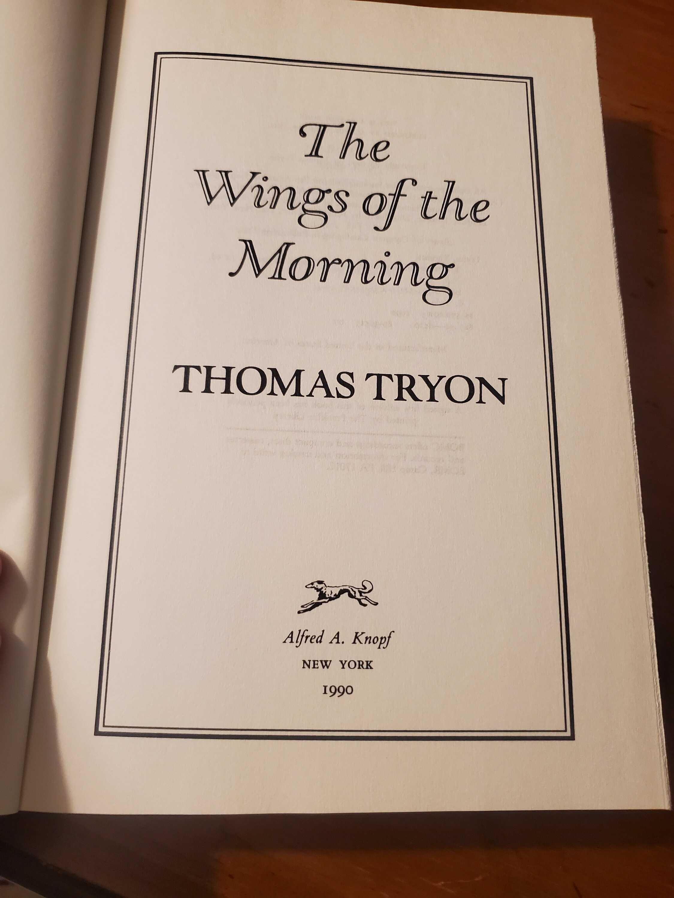 Thomas Tryon "the Wings of the Morning"(1990) - Etsy