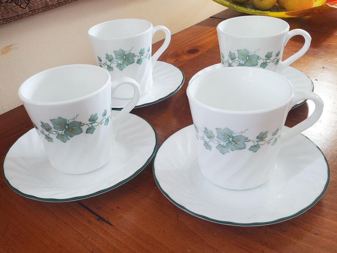 Vintage Corning 4 Cups, USA Collaway Ivy, Set of 4 Cups - Etsy