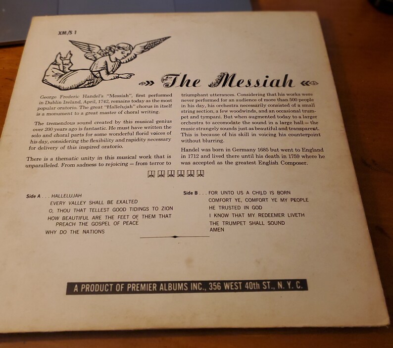 Handel's Messiah "hallelujah Chorus" Vintage LP Vinyl Record - Etsy