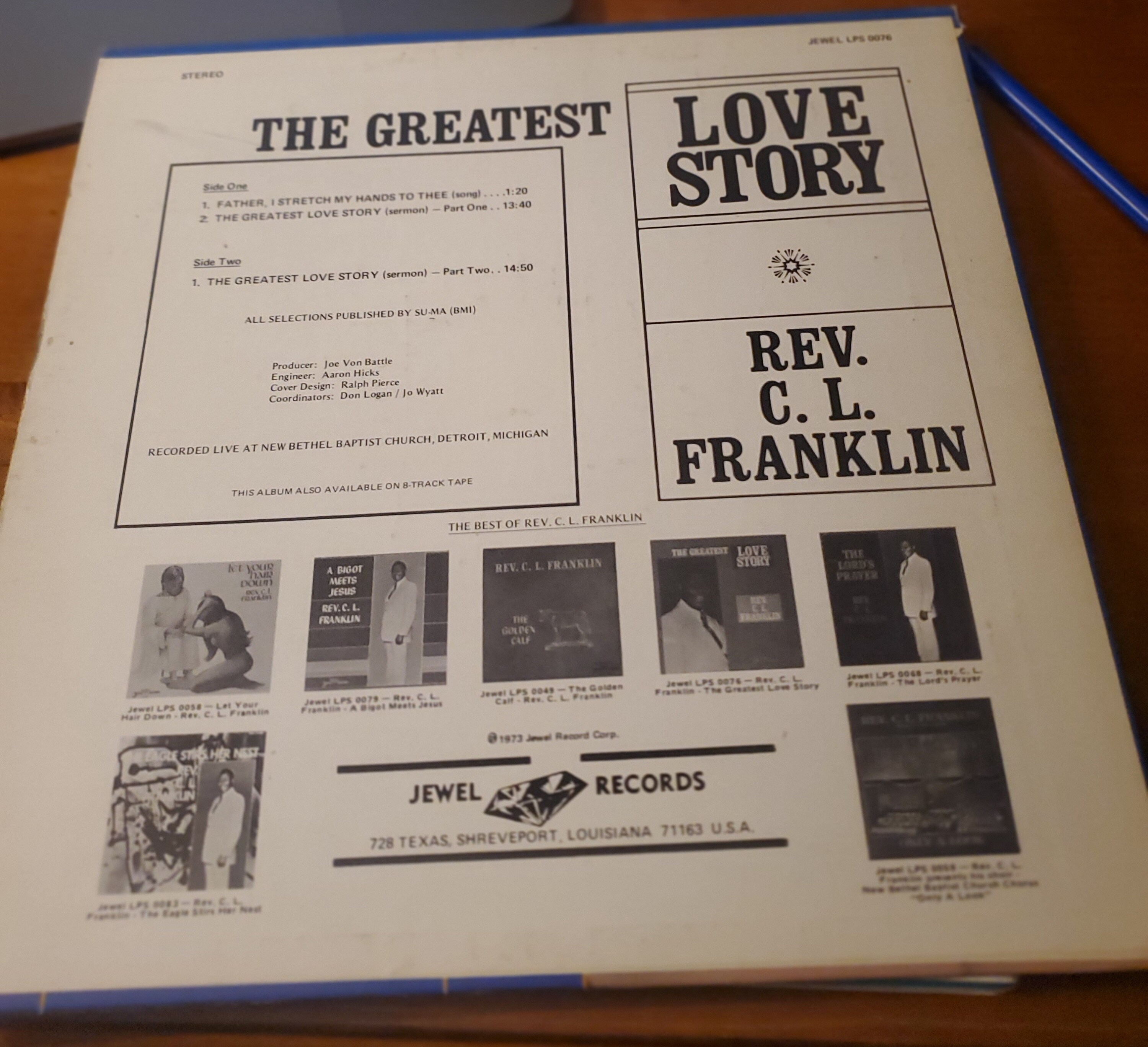 The Greatest Love Story Rev.c.l.franklin 1973 Sermon Vinyl Record - Etsy