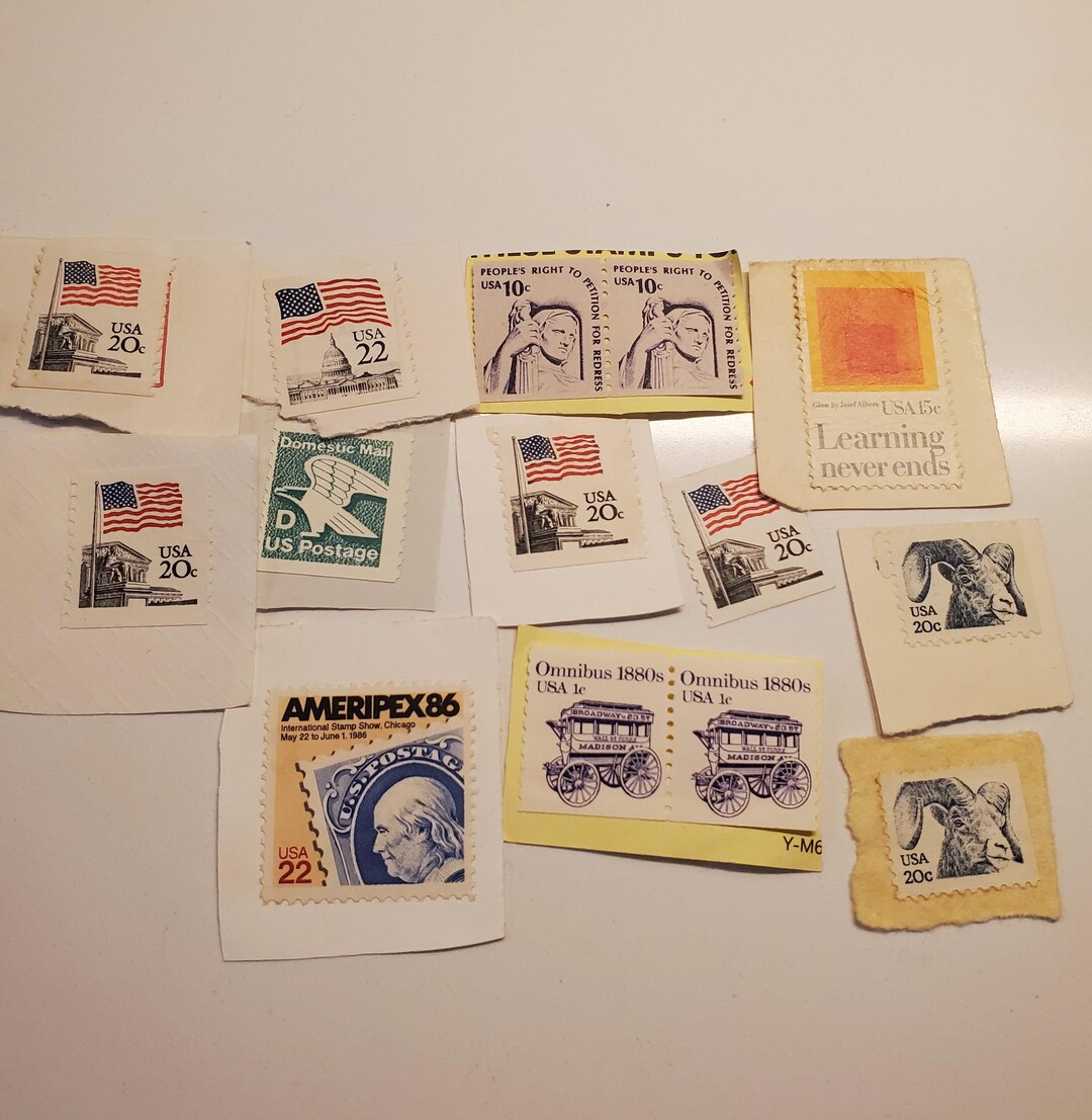 Vintage USA Postage 14 Stamps Collection - Etsy