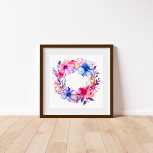 20 Watercolor Flower Wreath Clip Arts, High-resolution, Ideal for ...