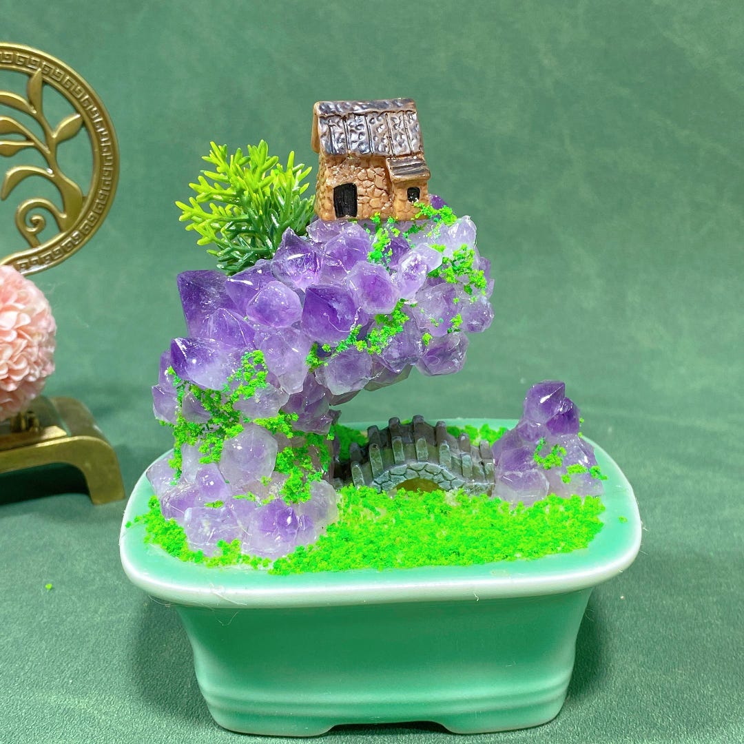 Amethyst Cluster Bonsai,quartz Crystal Bonsai,crystal Vug,crystal ...