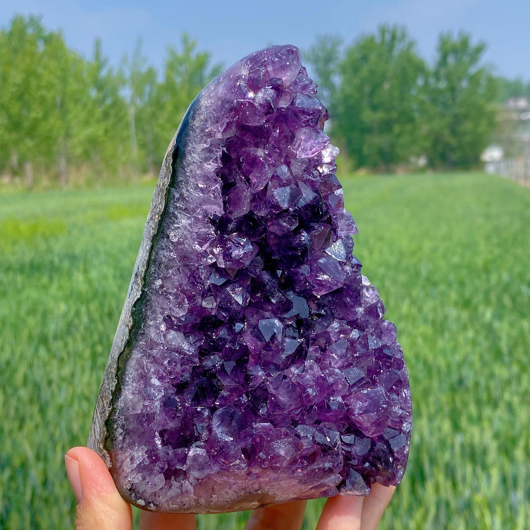 2.2LB Amethyst Geode,amethyst Cluster Cut Base,raw Amethyst,healing ...