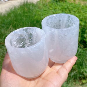 Hand Carved Natural Clear Quartz Cup,quartz Crystal Cup,home Decor ...