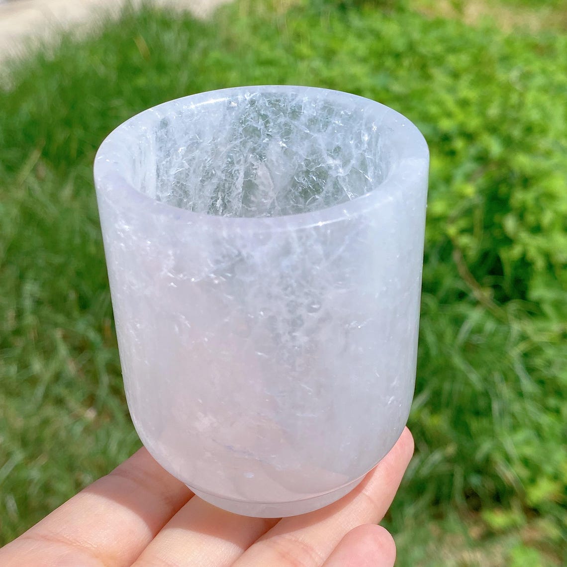 Hand Carved Natural Clear Quartz Cup,quartz Crystal Cup,home Decor ...
