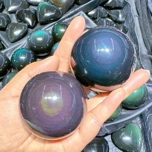 Natural Rainbow Obsidian Sphere,crystal Sphere,home Decoration ...
