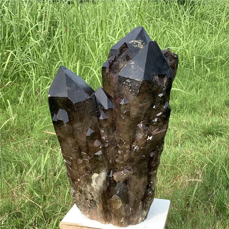 128LB Smoky Quartz Cluster,black Crystal Cluster,large Crystal Cluster ...