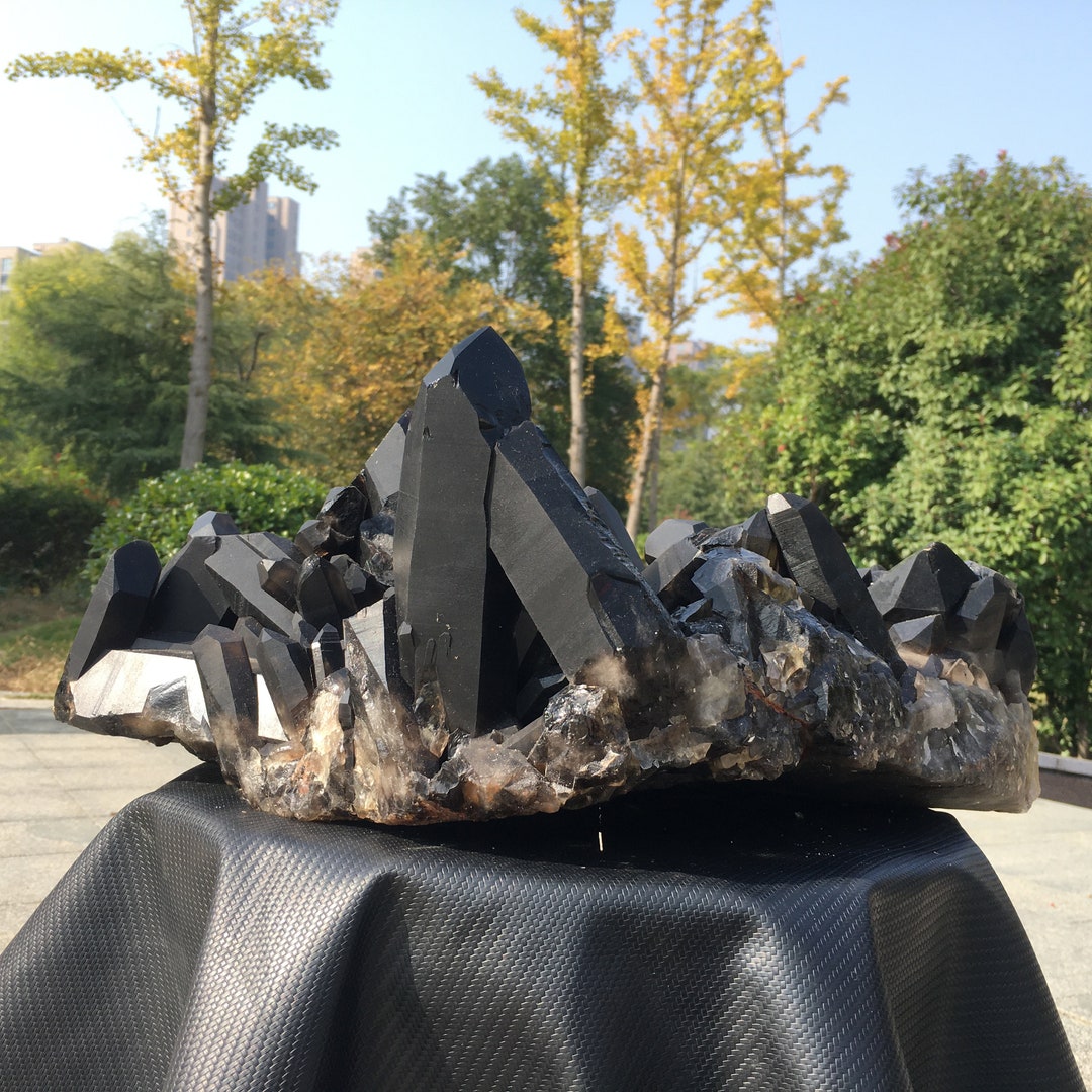 41LB Large Smoky Quartz Cluster,black Crystal Cluster,quartz Crystal ...