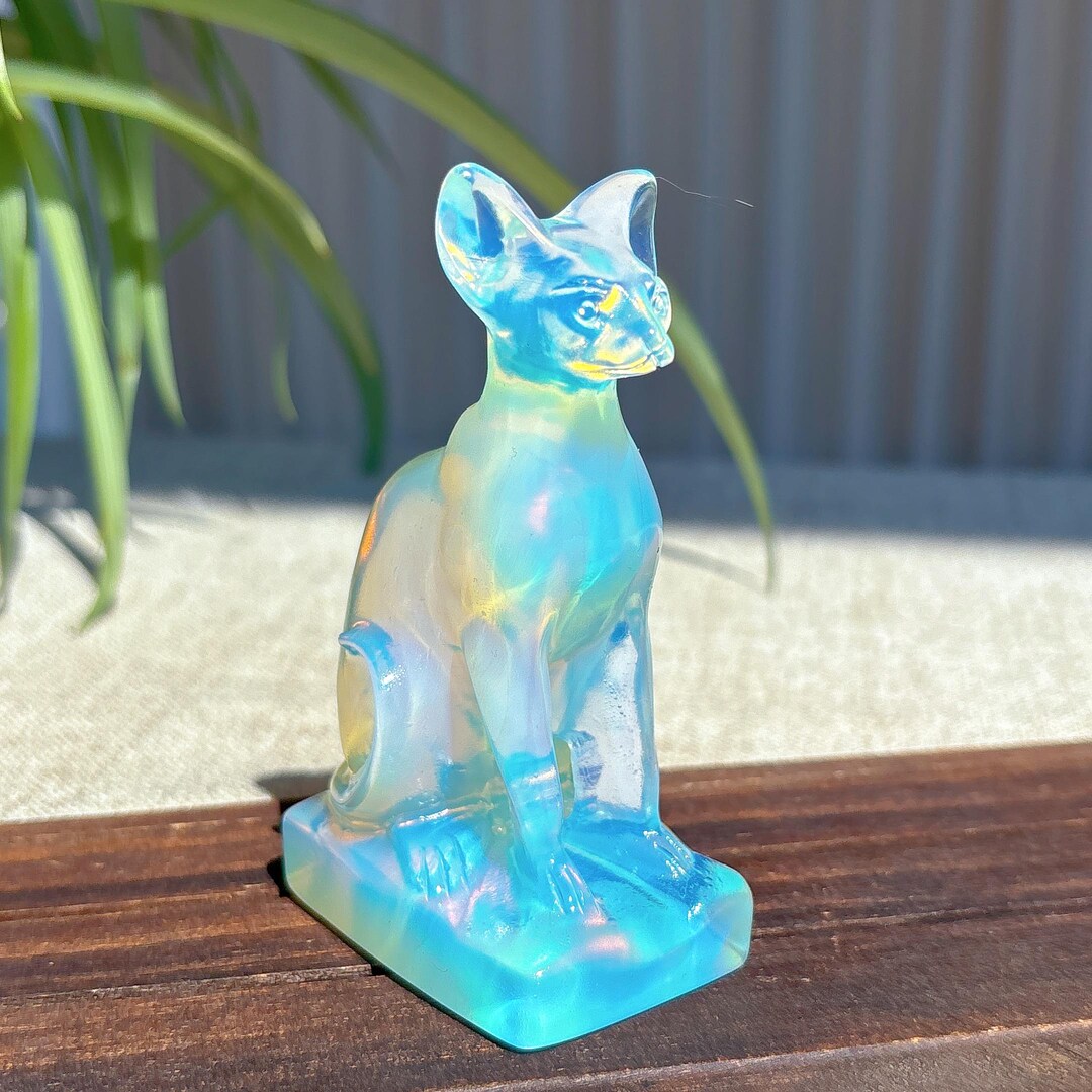 3.6" Quartz Crystal Cat,opalite Cat,mineral Specimen,reiki Healing ...