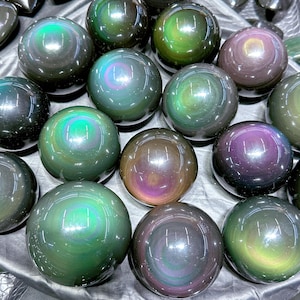 Natural Rainbow Obsidian Sphere,crystal Sphere,home Decoration ...