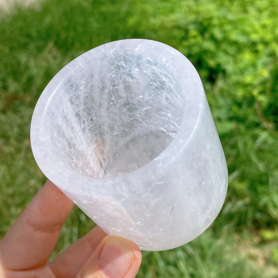 Hand Carved Natural Clear Quartz Cup,quartz Crystal Cup,home Decor ...
