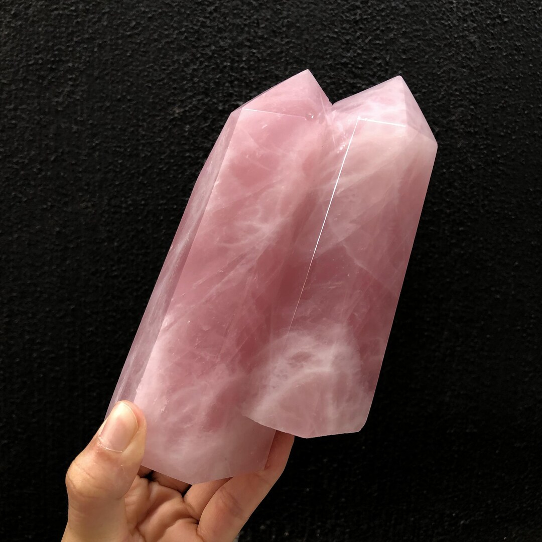 Natural Rose Quartz Multipoint Geometry Obelisk,crystal Wand Point ...