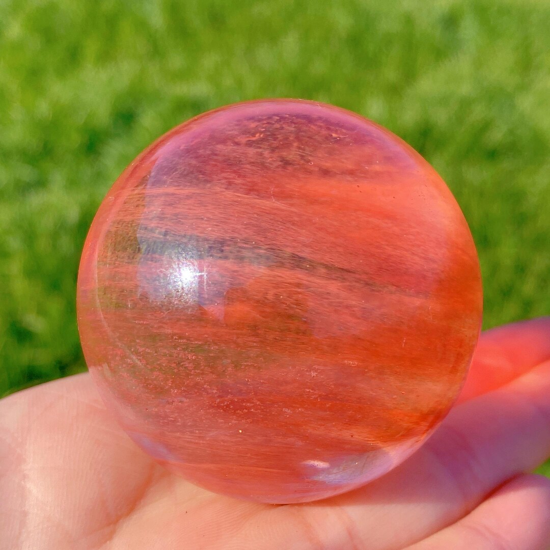 50mm+ Red Smelting Quartz Sphere,crystal Sphere,home Decoration,crystal ...