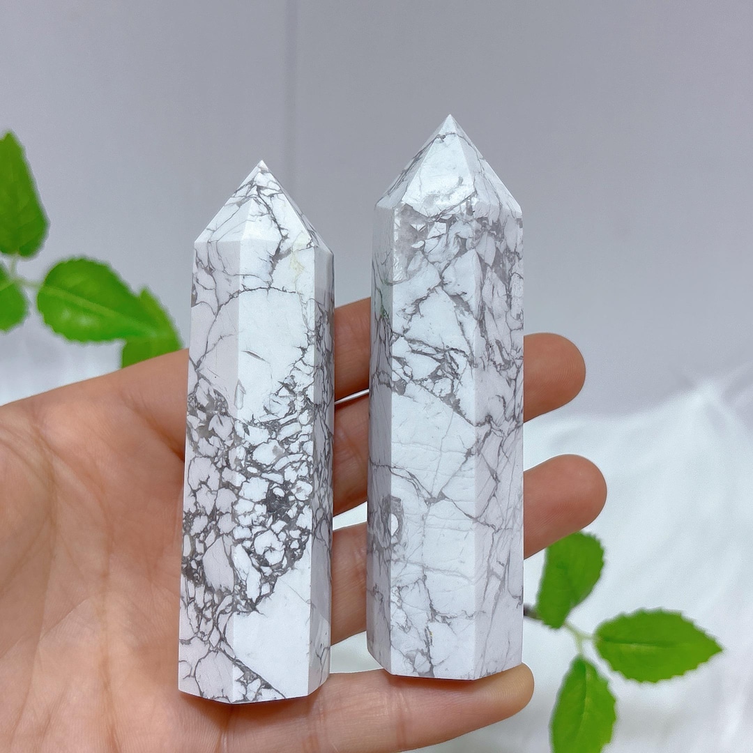 Natural White Turquoise Tower Point Wand,white Turquoise Obelisk ...