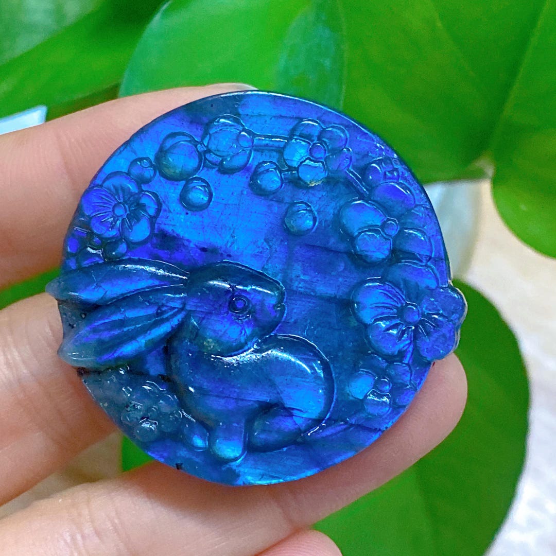 Natural Labradorite Rabbit,crystal Rabbit,reiki Healing,crystal Carving ...