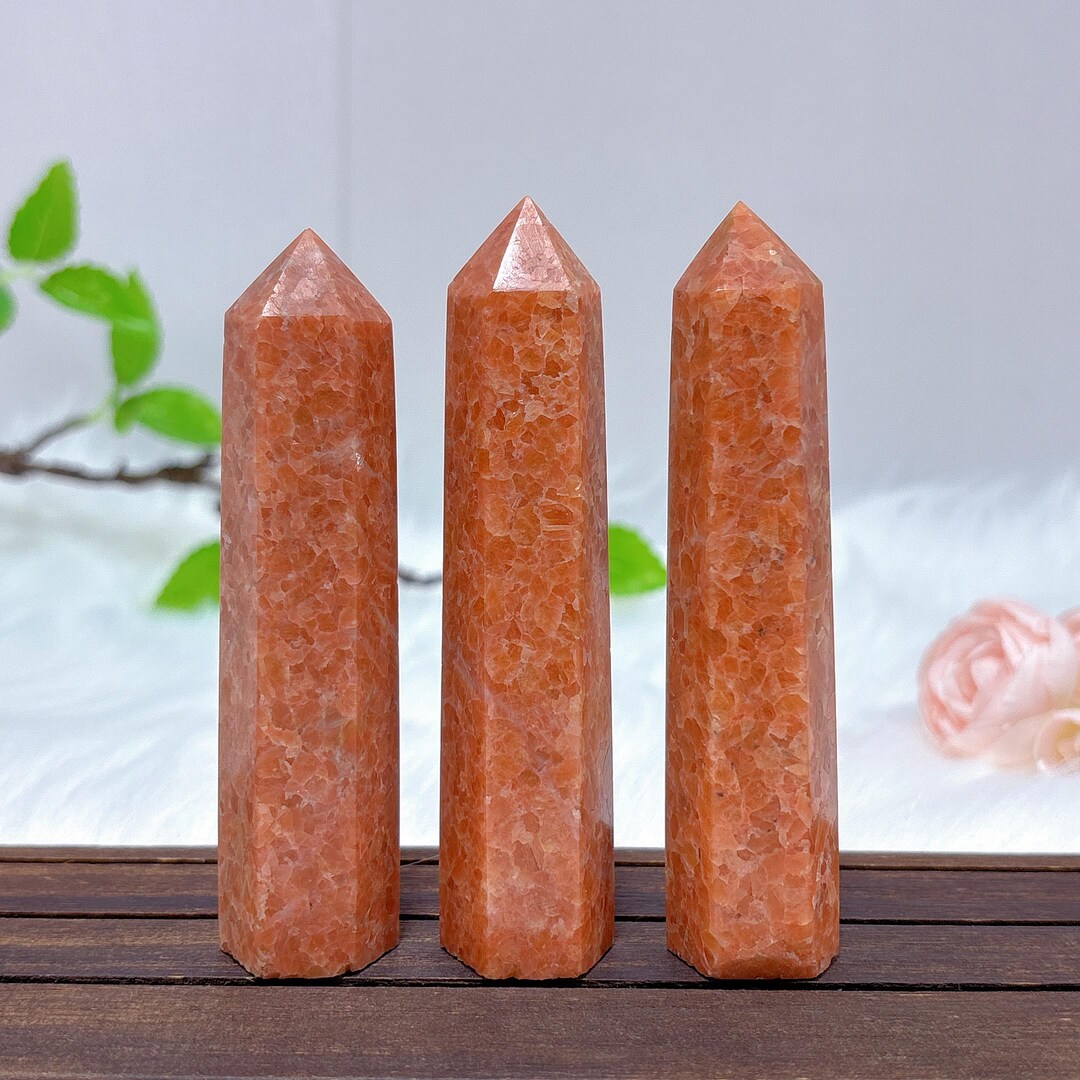 Natural Sunstone Tower Point Wand,sunstone Obelisk,quartz Crystal Tower ...