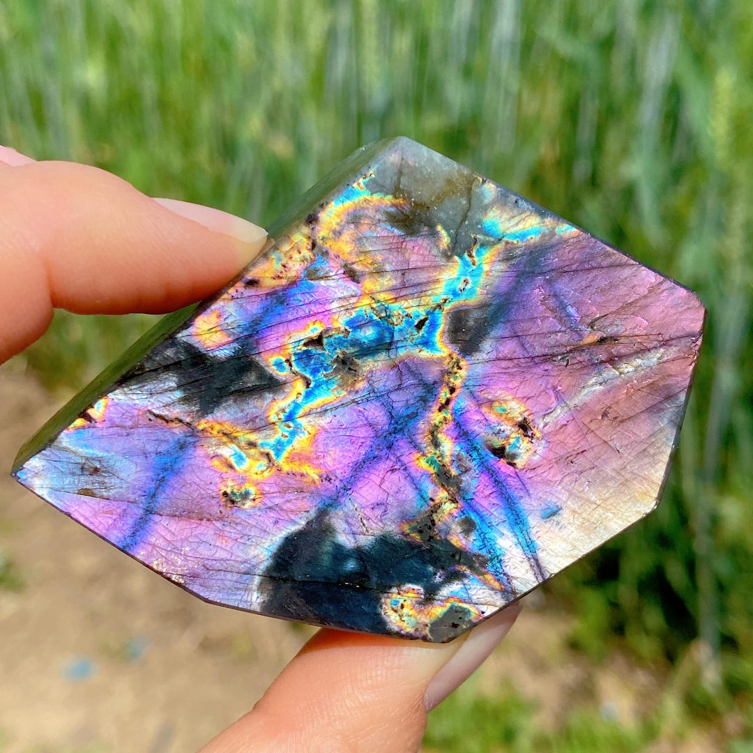 Natural Purple/blue Labradorite Freeform,labradorite Specimens,mineral ...