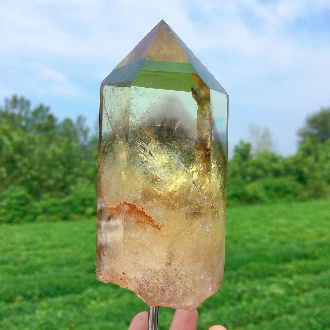 Citrine Quartz Tower Point,crystals Tower,crystal Obelisk Wand-chakra ...