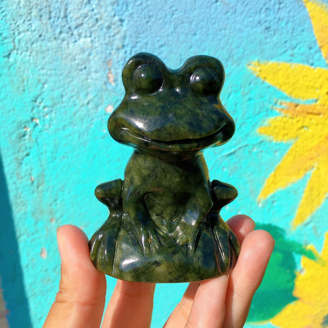 3 Natural Hsiuyen Jade Frog,crystal Standing Frog,crystal Energy,home ...