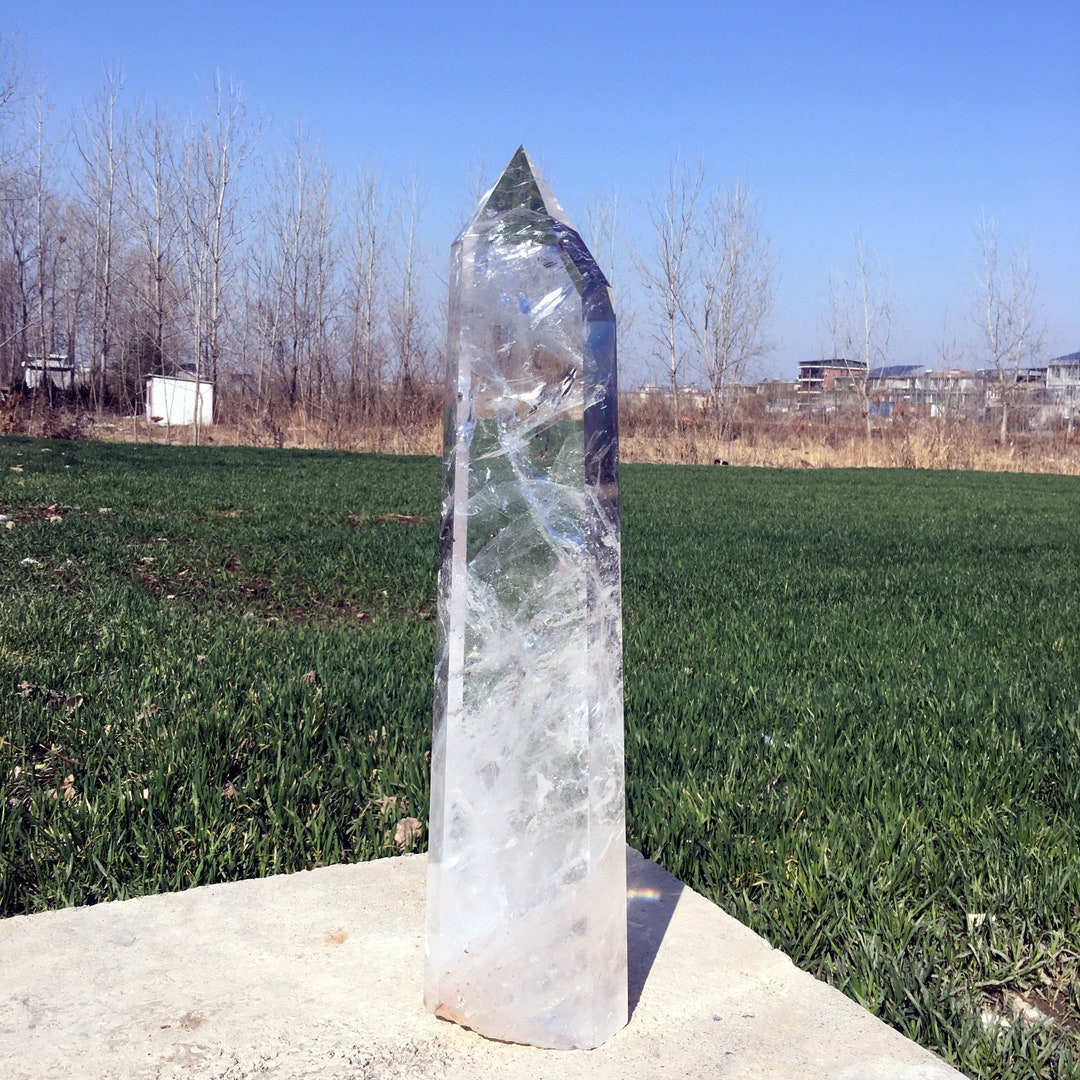 Natural Clear Quartz Obelisk,big Quartz Crystal Wand Piont,crystal ...