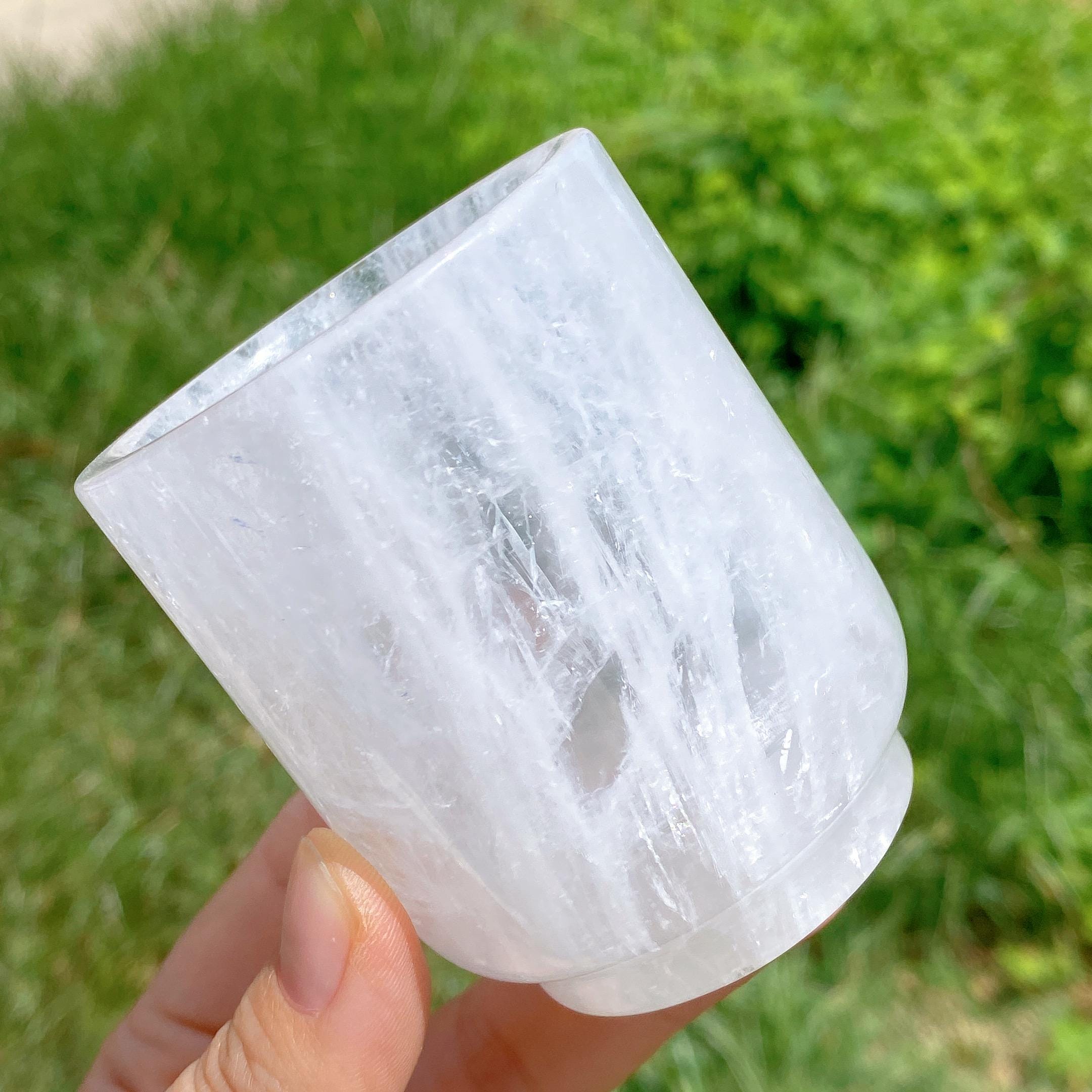 Hand Carved Natural Clear Quartz Cup,quartz Crystal Cup,home Decor ...