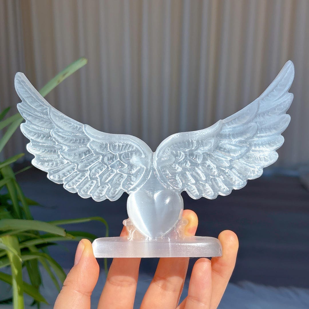 Natural Selenite Wings of Love,quartz Crystal Wings,mineral Specimen ...