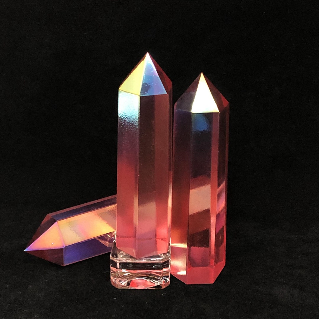 Red Titanium Rainbow Obelisk,crystal Wand Point,crystal Tower,crystal ...