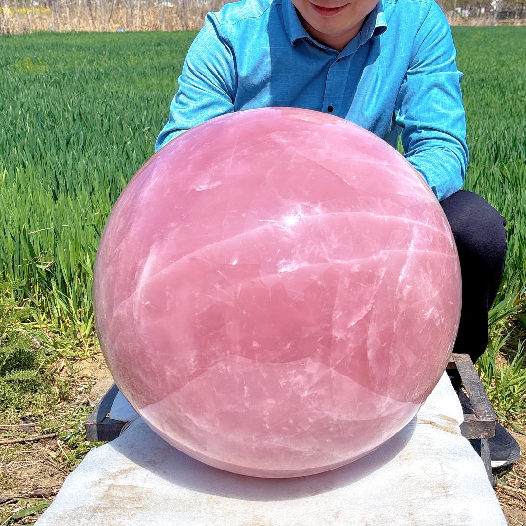 244.2LB Natural Rose Quartz Sphere,large Crystal Ball,huge Quartz Ball ...