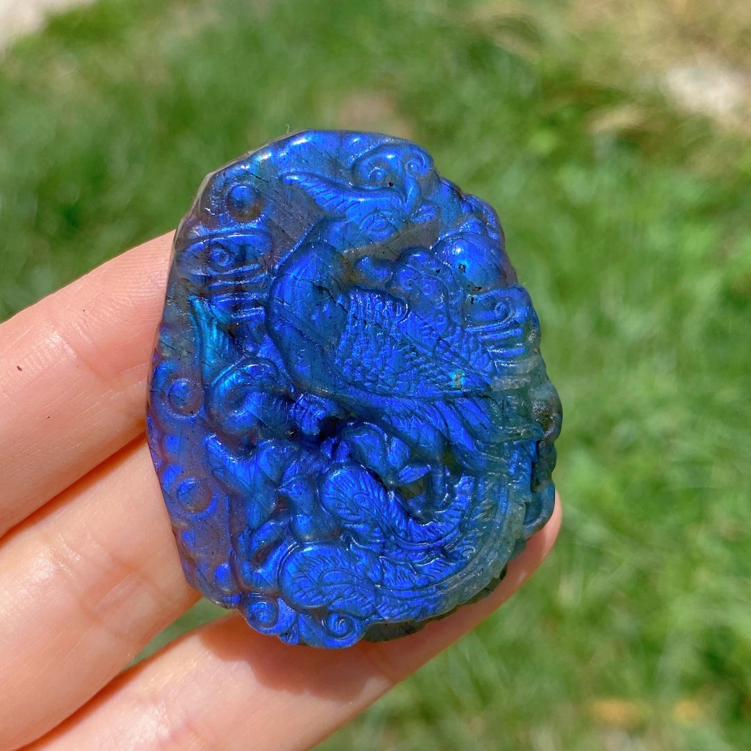 Natural Labradorite Phoenix,quartz Crystal Phoenix,mineral Sample ...