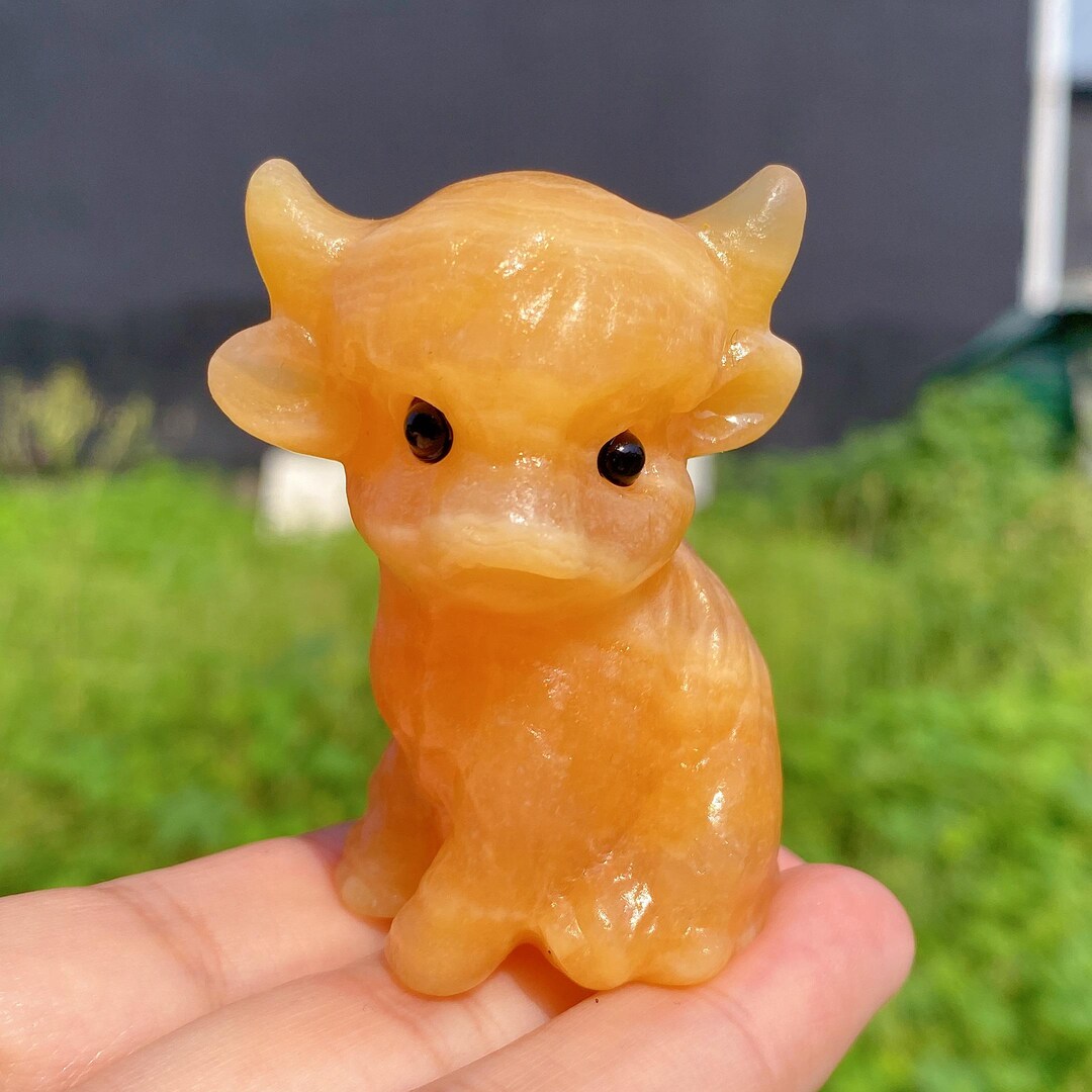 Natural Yellow Calcite Cow,quartz Crystal Cow,mineral Specimen,crystal ...