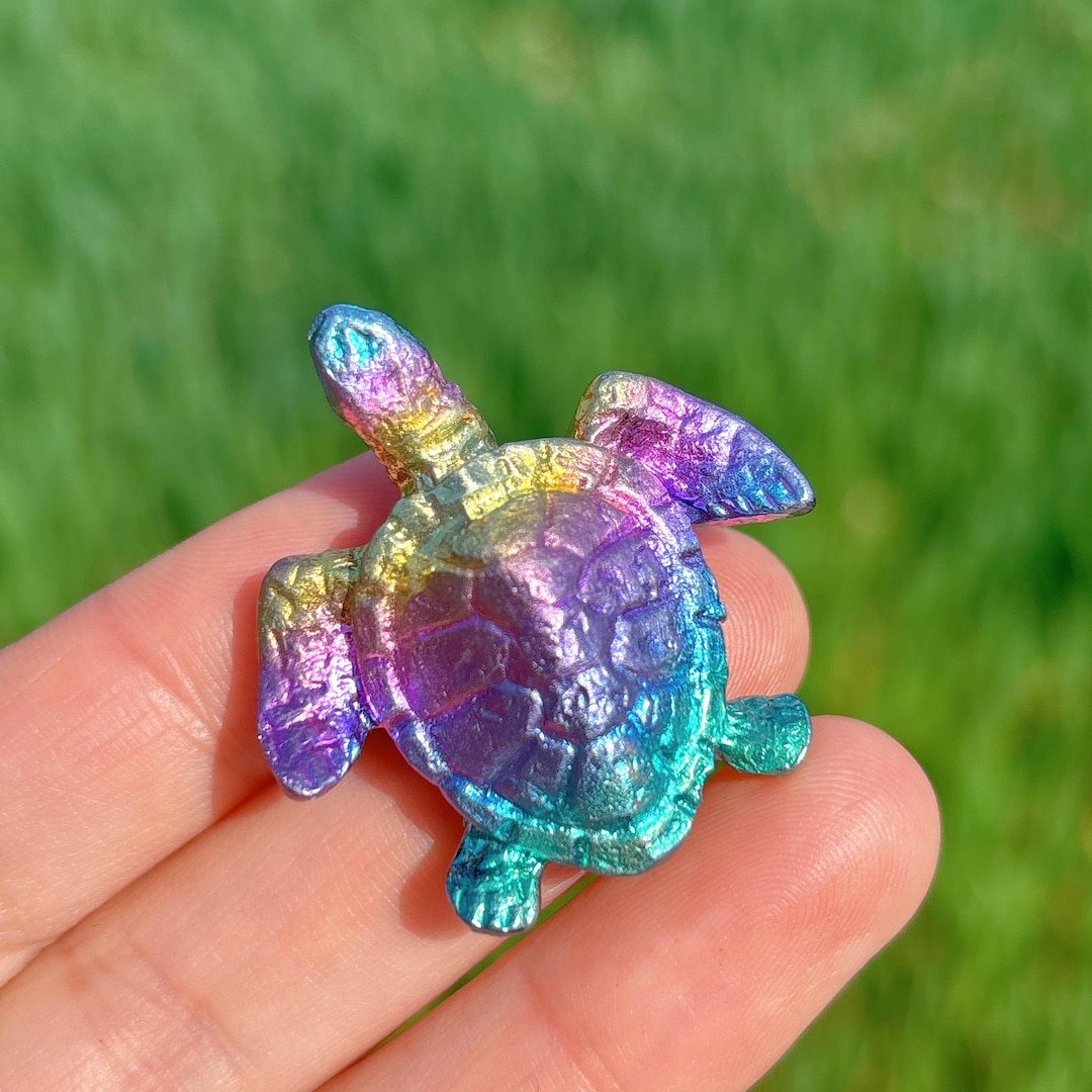 Rainbow Aura Sea Turtle,titanium Rainbow Quartz Sea Turtle,crystal ...