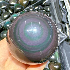 Natural Rainbow Obsidian Sphere,crystal Sphere,home Decoration ...