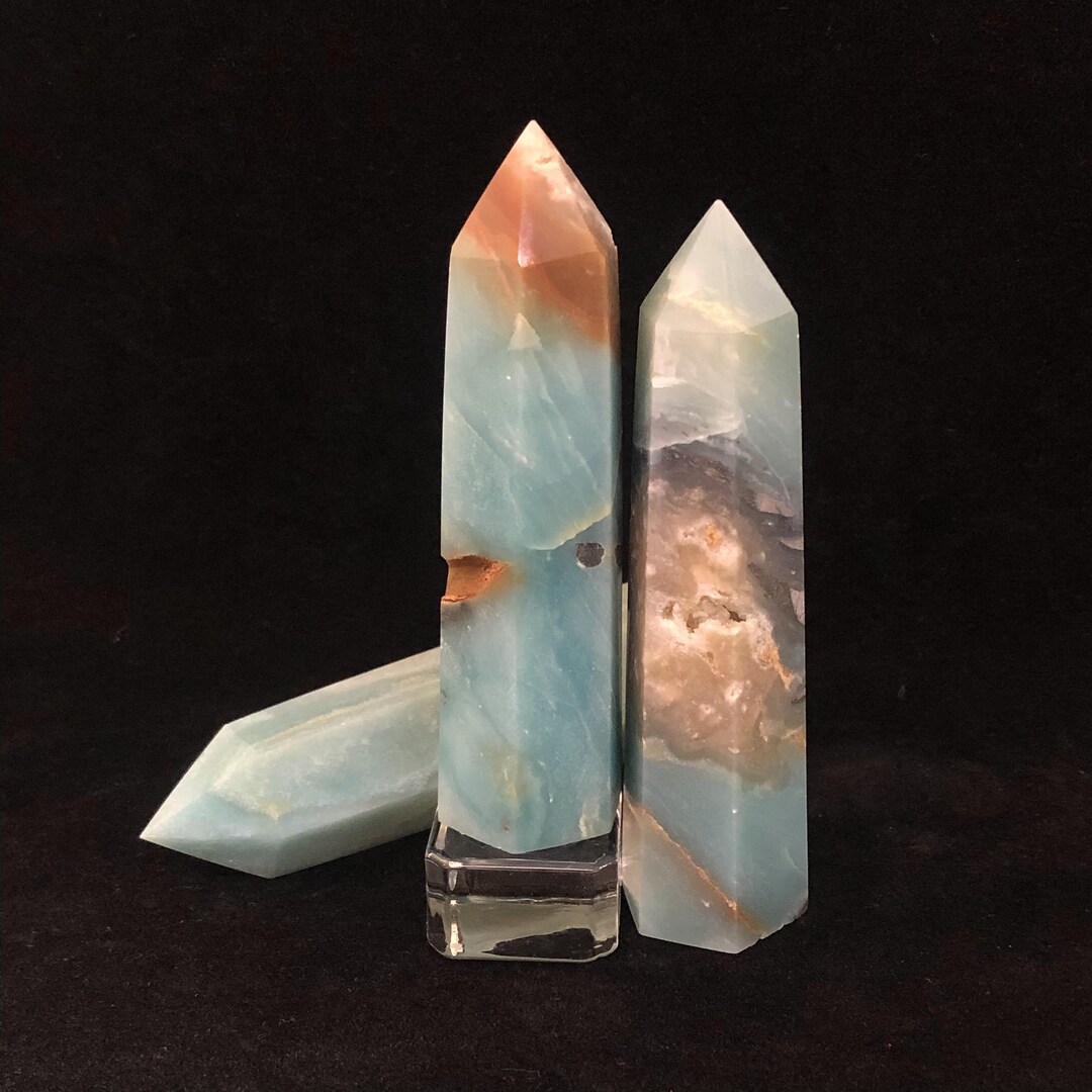 Natural Amazonite Quartz Crystal Obelisk,crystal Wand Point,crystal ...