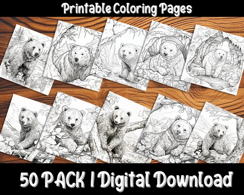Adorable Bear Coloring Pages: Fun and Relaxing Activity for Kids and ...