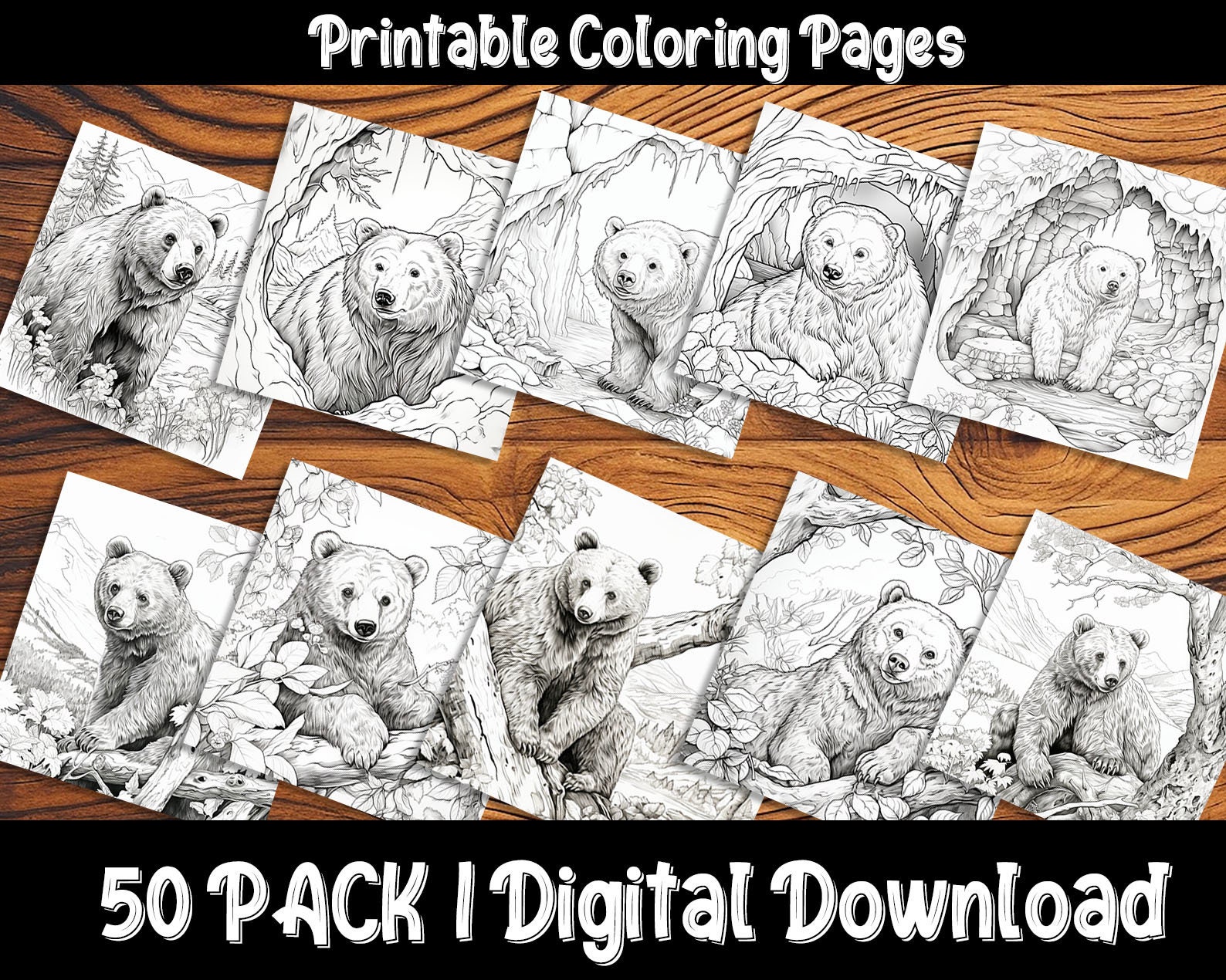 Adorable Bear Coloring Pages: Fun and Relaxing Activity for Kids and ...