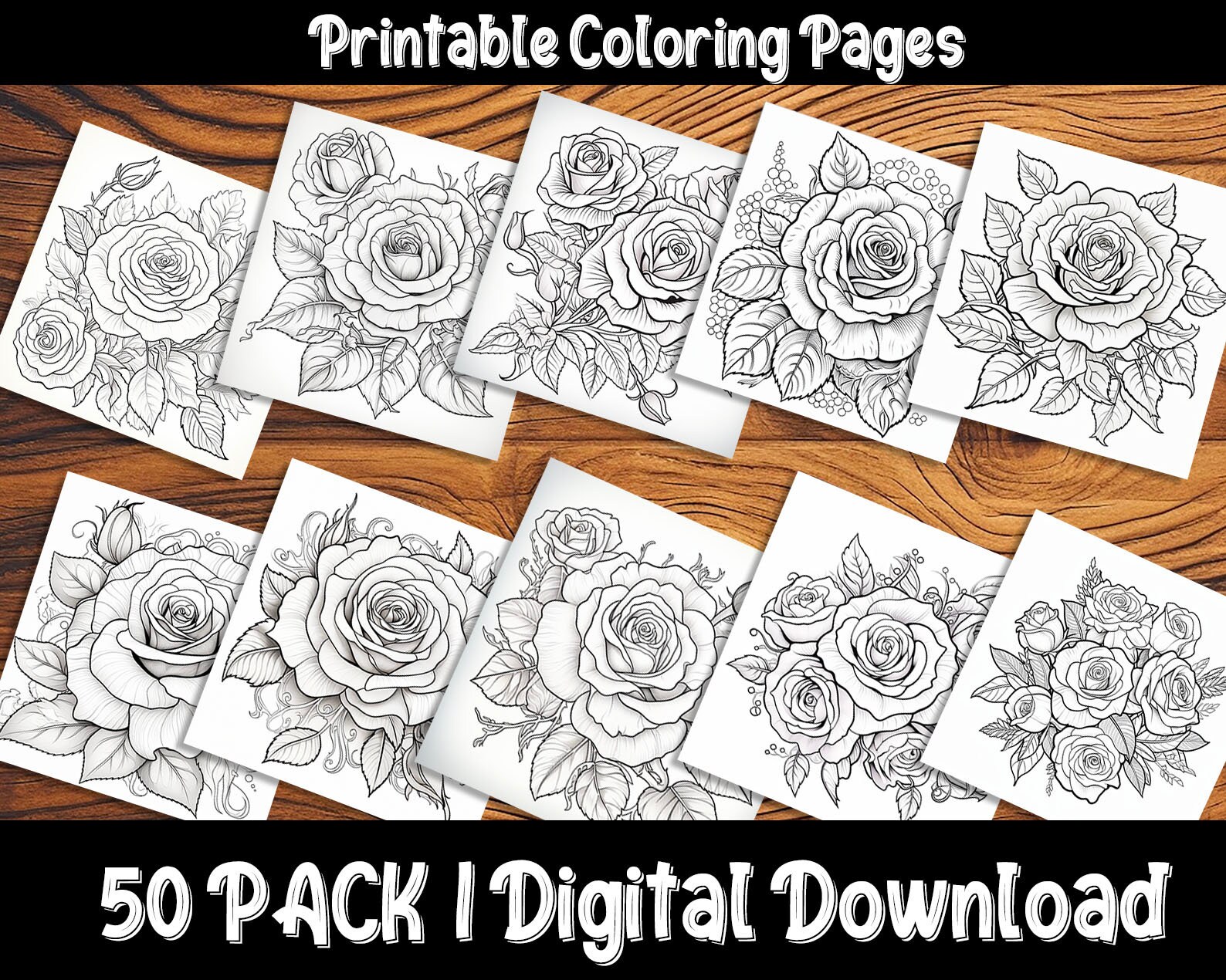 Roses Coloring Pages: Unleash Your Creativity With Our Beautiful, Hand ...