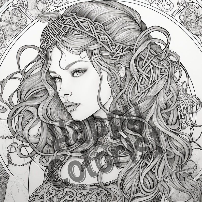 Celtic Maidens Coloring Pages: Engaging and Relaxing Activity for All ...