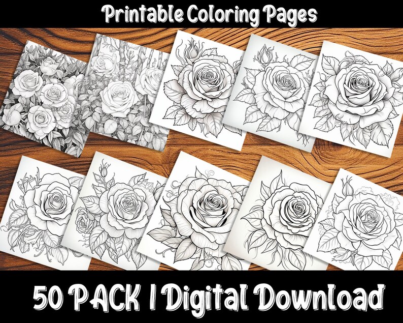 Roses Coloring Pages: Unleash Your Creativity With Our Beautiful, Hand ...