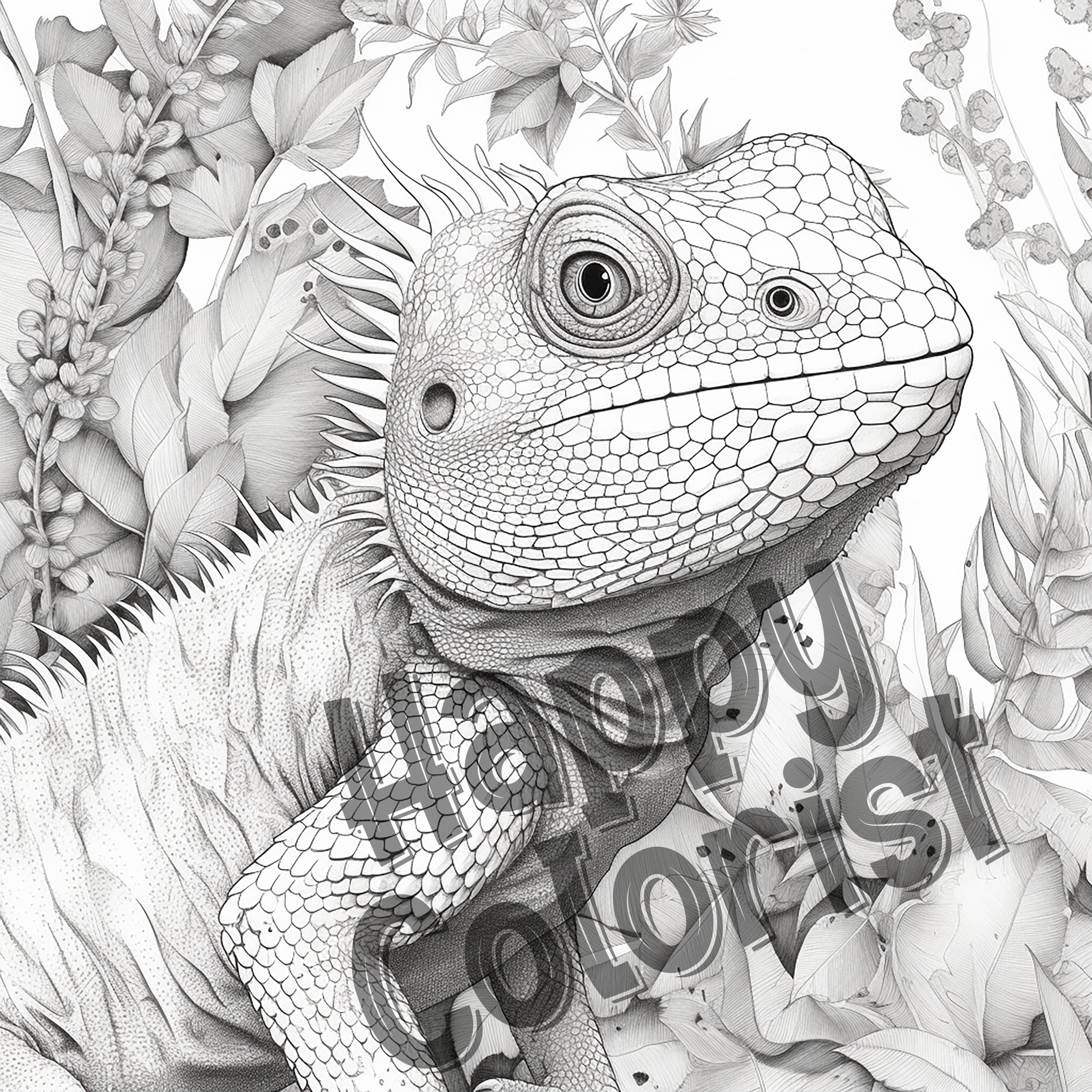 Exotic Lizard Coloring Pages: Engaging Activity for Kids and Adults ...
